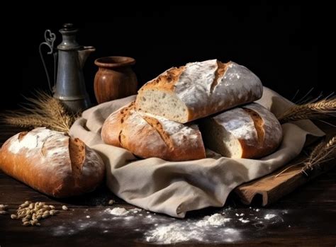Premium Ai Image Fresh Tasty Bread Background