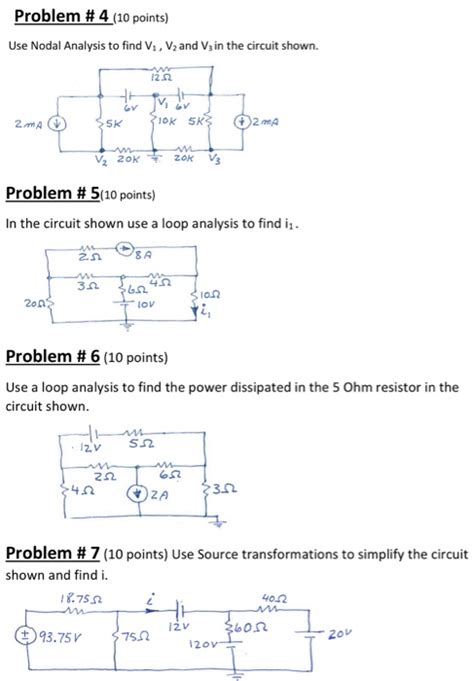 solved problem 4 10 points use nodal analysis to find v