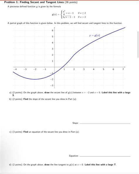 Solved Problem 1 Finding Secant And Tangent Lines 36