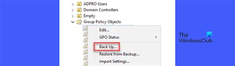 Manage Restore Backup Group Policy Objects In Windows 11