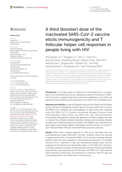 Pdf A Third Booster Dose Of The Inactivated Sars Cov 2 Vaccine Elicits Immunogenicity And T