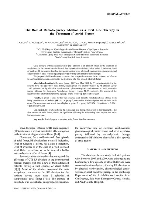 Pdf The Role Of Radiofrequency Ablation As A First Line Therapy In