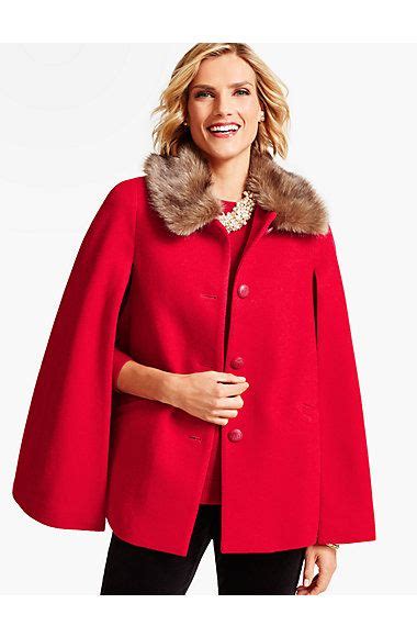 Faux Fur Collar Cape Talbots Flattering Fashion Talbots Clothes