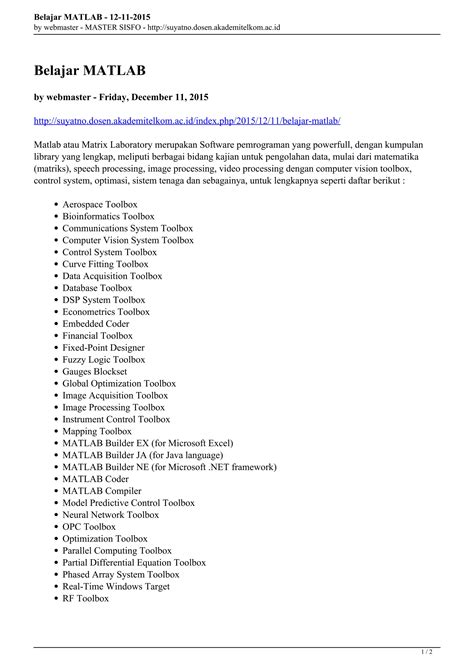 ~ Matlab ~ Belajar Matlab Pdf