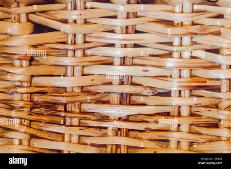 Knitted Straw Background Or Weaving Pattern Background In Macro Style Weaving Texture Classic