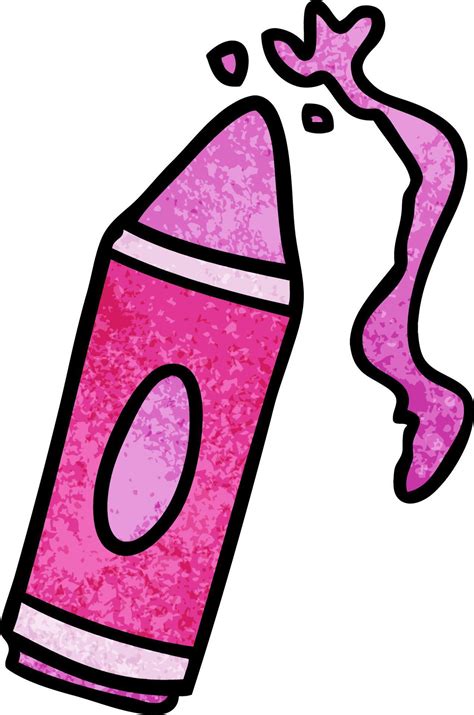 Textured Cartoon Doodle Of A Pink Crayon 8746459 Vector Art At Vecteezy