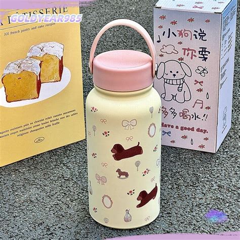 ทอง985ถ้วยสูญญากาศ 316สแตนเลสฉนวนฉนวนถ้วย 900มิลลิลิตรความจุขนาดใหญ่การ์ตูนสุนัขแก้วน้ําของขวัญ