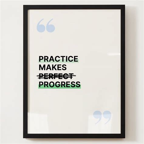 Practice Makes Progress Poster Printable Wall Art Office Decor