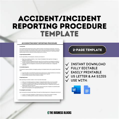 Accident Reporting Procedure Template Incident Reporting Workplace