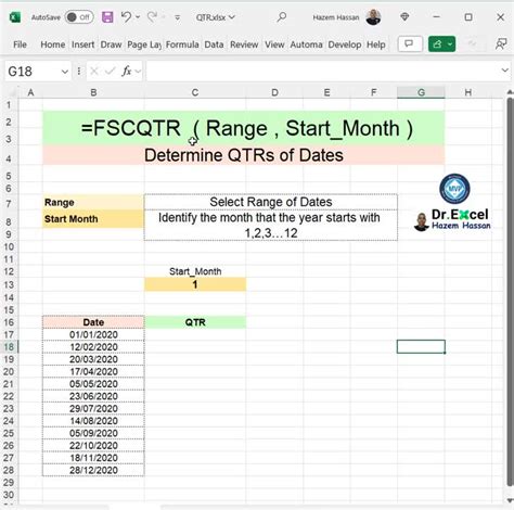 Qtr Excel Fscqtr Lambda Hazemhassan Drexcel Excel Excelskills Hazem Hassan