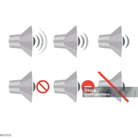 사운드 조정 신호 볼륨 증가 감소 또는 음소거 음악 메가폰 기호 0명에 대한 스톡 벡터 아트 및 기타 이미지 0명 검은색 누름 버튼 Istock