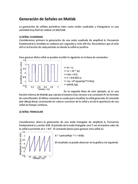 Generación De Señales En Matlab Pdf Frecuencia Olas