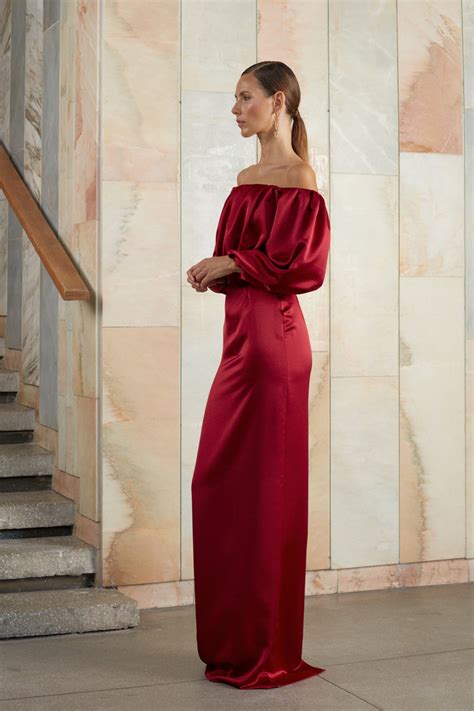 Red Off Shoulder Maxi Dress Alice Undress