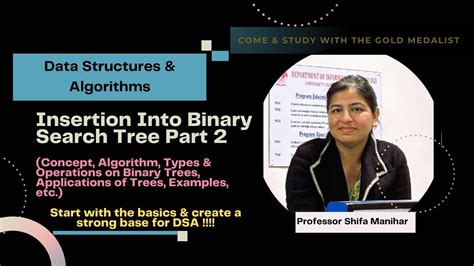 Lecture 73 Insertion Into Binary Search Tree Part 2 Operations On Bst