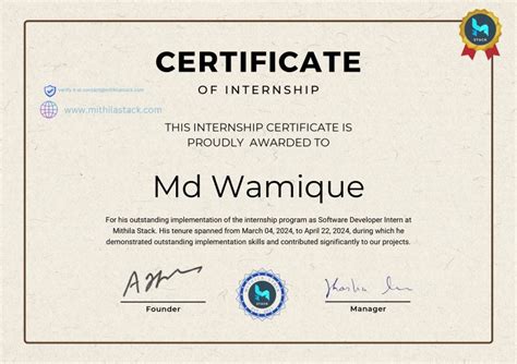 Md Wamique On Linkedin Internshipcompletion Softwaredeveloper Uiuxdesign Mithilastack