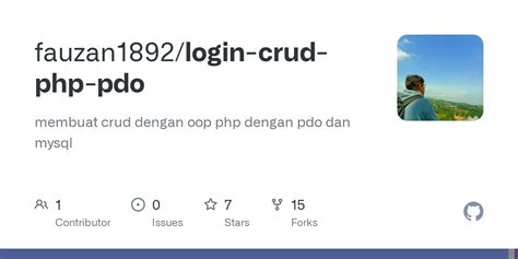GitHub Fauzan Login Crud Php Pdo Membuat Crud Dengan Oop Php Dengan Pdo Dan Mysql