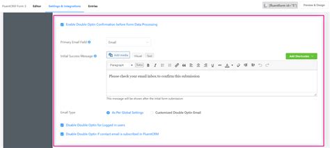 Fluent Forms Advanced Configuration FluentCRM