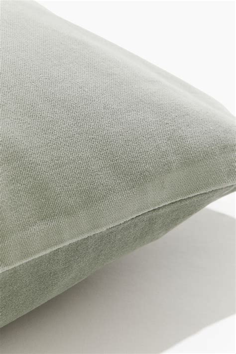 Cotton Velvet Cushion Cover Sage Green Home All Handm Gb