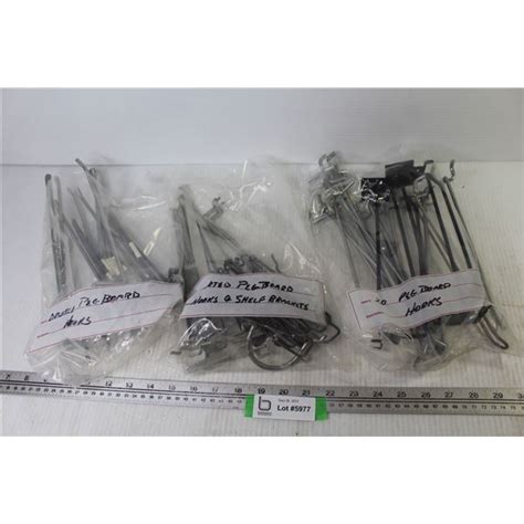Assorted Peg Board Hooks Shelf Brackets Nos Bodnarus Auctioneering