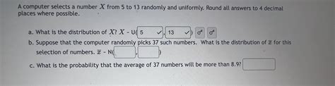 a computer selects a number x from 5 to 13 randomly