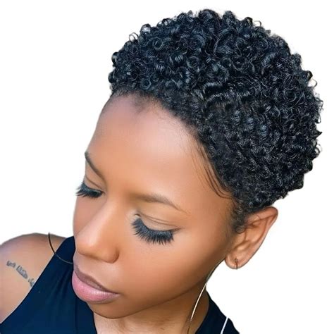 Bresilienne Brazilian Pixie Cut Afro Curly Machine Made Glueless Wig Women Shop Today Get It
