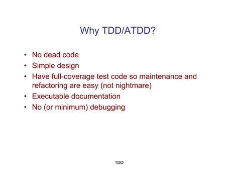 Overview On Tdd Test Driven Development And Atdd Acceptance Test