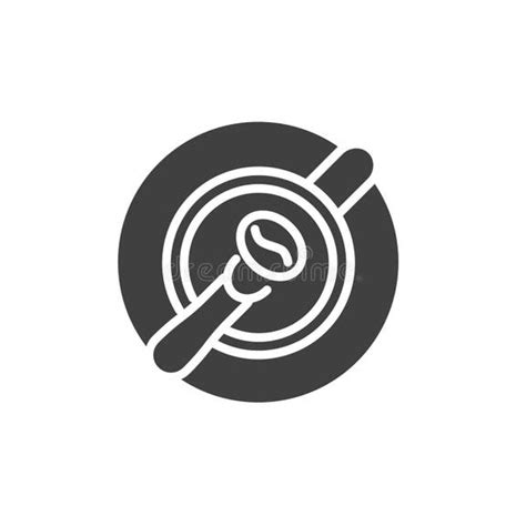 Cupping Spoon And Coffee Cup Vector Icon Stock Vector Illustration Of