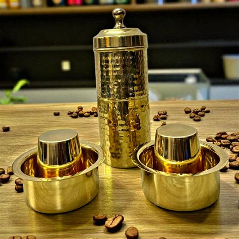 Brand New Brass Coffee Maker With 2 Glass Dabbara Traditional South