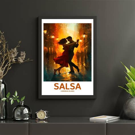 Printable Vintage Salsa Dance Poster Dance Poster Salsa Wall Art Ideal