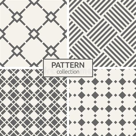 Set Of Four Seamless Patterns Stock Vector Illustration Of Package