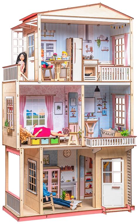 Купить M Wood Кукольный домик 100см с мебелью Рапсодия в Алматы Магазин на Kaspi Kz