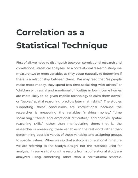 Correlation As A Statistical Technique Correlation As A Statistical Technique First Of All We