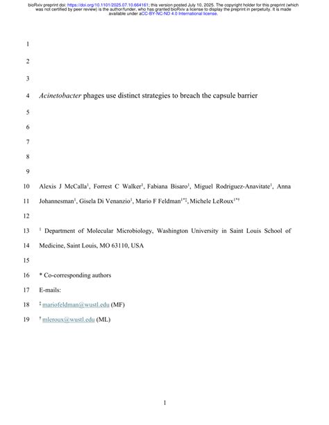 Pdf Acinetobacter Phages Use Distinct Strategies To Breach The