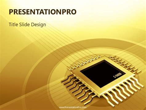 Tech Chip Gold PowerPoint Template PresentationPro