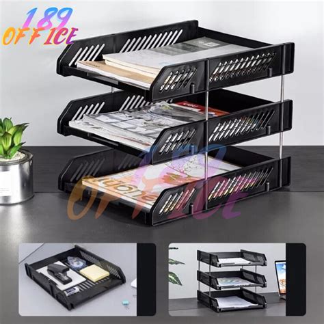 ถาดเอกสาร ถาดเก็บเอกสาร 3 ชั้น ที่ใส่เอกสาร ชั้นเอกสาร A4 ชั้นวางกระดาษ ชั้นเก็บเอกสาร ถาดวาง