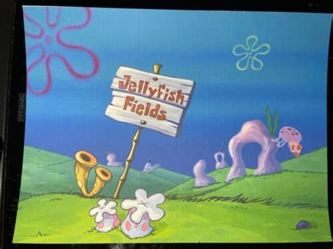 Spongebob Animation Cel Back Ground Nickelodeon Cartoon Art Cels
