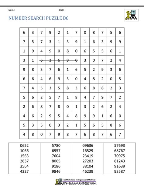 Number Puzzles Printable