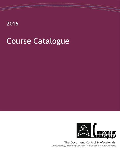2016 Consepsys Course Catalogue Pdf Professional Certification