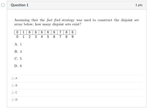 Solved Question 1 1 Pts Assuming That The Fast Find Strategy