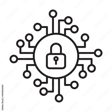 Cyber Security Icon Vector Security Logo Artificial Intelligence Keyhole Symbol Speed Internet