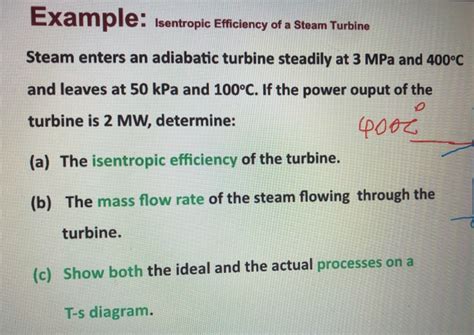Solved Example Isentropic Efficiency Of A Steam Turbine