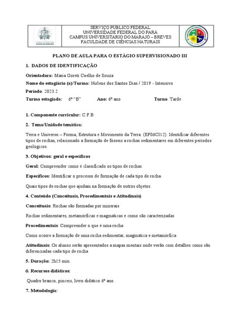 Plano De Aula 6º A Pdf