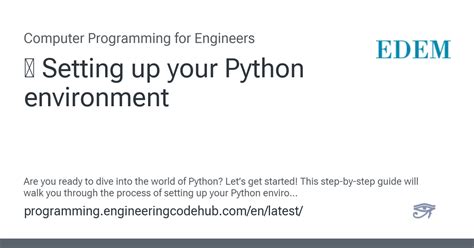 🐍 Setting Up Your Python Environment Computer Programming For