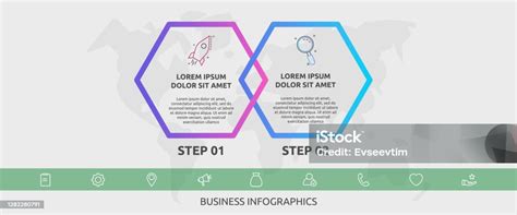 벡터 인포그래픽 라인 템플릿 육각형 2아이콘 다이어그램 그래프 프레젠테이션 0명에 대한 스톡 벡터 아트 및 기타 이미지 0명 개념 개념과 주제 Istock