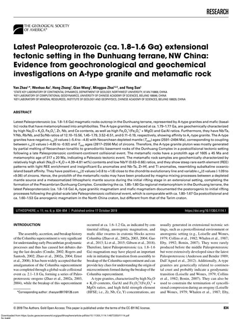 Pdf Latest Paleoproterozoic Ca 1816 Ga Extensional Tectonic