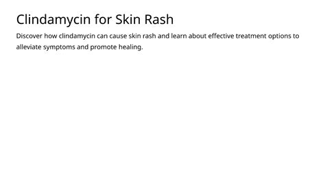 Clindamycin For Skin Rash Meds Is