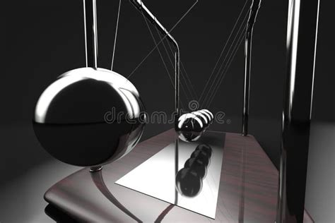 Close Up Of A Newton S Cradle Made Up Of A Row Of Large Copper Balls Stock Photo Image Of Laws