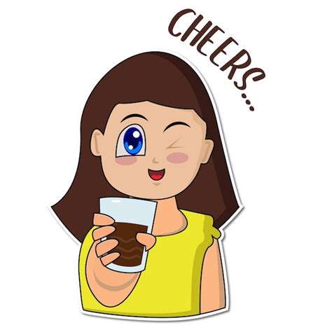 Adesivos De Alegria Com Design De Desenho Animado De Festa Para Meninas Vetor Premium