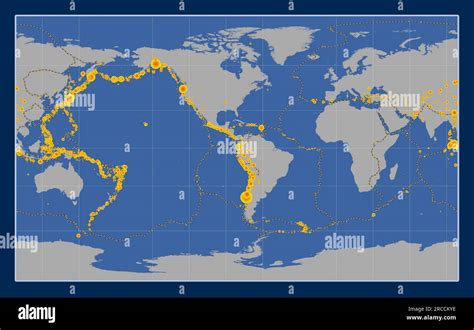 Shape Of The Panama Tectonic Plate On The Solid Contour Map In The Compact Miller Projection