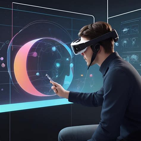 Augmented Reality Headset Mockup Interactive Virtual Objects In Realworld Environment Premium